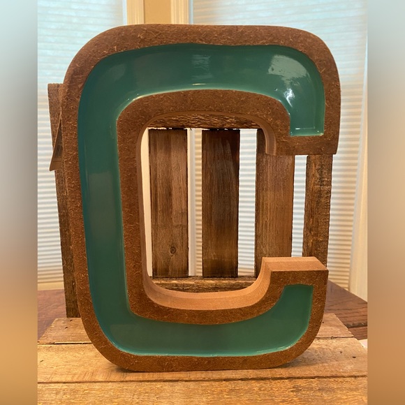 American Atelier | Accents | Teal Wood Letter C Wall Decor Monogram ...